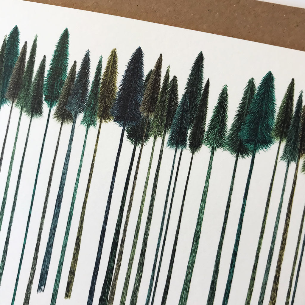 Green Trees Greetings Card – a northern light